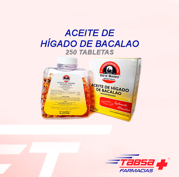 Tabsa Express: MEDICAMENTOS: ACEITE DE HÍGADO DE BACALAO 250 TABLETAS