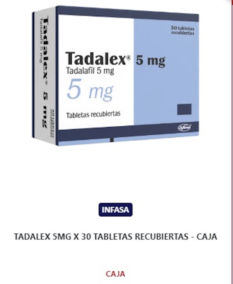 Tabsa Express: MEDICAMENTOS: TADALEX 5MG X 30 TABLETAS RECUBIERTAS - CAJA