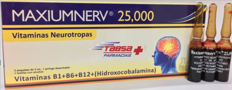 Tabsa Express: PROMOCIONES: 6 MAXIUMNERV 25,000 AMPOLLA 3ML (JERINGA ...